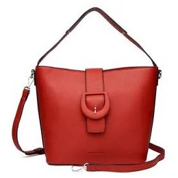Schultertasche "Buckle", Damen, Gr. B/H/T: 35cm x 27cm x 13cm onesize, rot, Lederimitat, Collezione Alessandro, Taschen Schultertasche, mit dekorativer G&uuml;rtelschlie&szlig;e