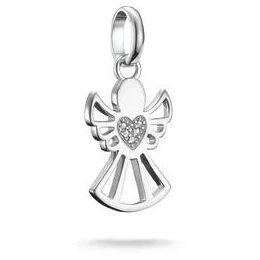 Charm-Einh&auml;nger Thomas Sabo "Charm Besch&uuml;tzer der Liebe - Connect", silber (silberfarben, kristallwei&szlig;, kristallwei&szlig;), Charms, Damen, Silber 925 (recycelt), mit Zirkonia (synth.)