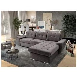 Ecksofa exxpo - SOFA FASHION "Derby Inkl. Kopfteilverstellung, wahlw. Bett & Bettkasten, L-Form", grau (anthrazit), B:277cm H:92cm T:206cm, Sofas, Ecksofa, EXTRA an Komfort zum Relaxen, Entspannen und Wohlf&uuml;hlen