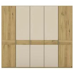 Kleiderschrank Musterring "Savona, Kleiderschrank, Schrank, Garderobe, teilmassiv Eiche", beige (braun), B:250cm H:216cm, Schr&auml;nke, Kleiderschrank, T&uuml;ren in Bianco-Eiche massiv, Spiegel-/Glast&uuml;ren, verschiedene Gr&ouml;&szlig;en