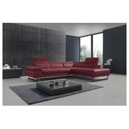 Ecksofa Egoitaliano "Queenie, extravagantes Sofa mit erstklassigem Sitzkomfort, L-Form", rot (burgundy), B:284cm H:95cm T:108cm, Luxus-Microfaser (100% Polyester) Leder &raquo;BULL&laquo; (echtes Rindsleder). Geschliffenes, pigmentiertes und behandeltes Rindsleder mit einer Dicke von 1, 3-1, 5 mm. Dieses Leder zeigt eine ziemlich weiche Hand mit einem halb undurchsichtigen Aussehen. Es handelt sich um ein ges