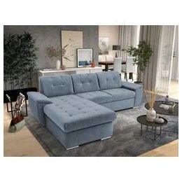 Ecksofa exxpo - SOFA FASHION "Derby Inkl. Kopfteilverstellung, wahlw. Bett & Bettkasten, L-Form", blau (light denim), B:277cm H:92cm T:206cm, Sofas, Ecksofa, EXTRA an Komfort zum Relaxen, Entspannen und Wohlf&uuml;hlen