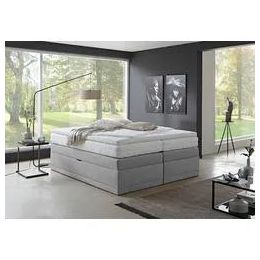 Boxspringbett "Ibiza in den Breiten 160x200, 180x200cm & 200x200cm", grau, B:180cm L:200cm, Westfalia Schlafkomfort, Komplettbetten, Boxspringbett