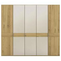 Kleiderschrank Musterring "Savona, Kleiderschrank, Schrank, Garderobe, teilmassiv Eiche", braun, B:250cm H:216cm, Schr&auml;nke, Kleiderschrank, T&uuml;ren in Bianco-Eiche massiv, Spiegel-/Glast&uuml;ren, verschiedene Gr&ouml;&szlig;en
