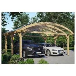 Skan Holz Doppelcarport SKANHOLZ "Franken", beige (natur), B/H/T: 220cm x, Carports
