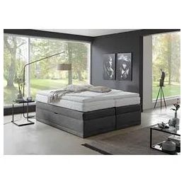 Boxspringbett "Ibiza in den Breiten 160x200, 180x200cm & 200x200cm", grau (anthrazit), B:180cm L:200cm, Westfalia Schlafkomfort, Komplettbetten, Boxspringbett