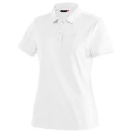 Poloshirt Maier Sports "Ulrike", Damen, Gr. 40, wei&szlig;, 100% Polyester, Rundhals, Shirts, Damen Polo kurzarm, leichtes Shirt, Funktionsshirt mit Kragen, Reg Fit