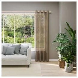 Neutex for you! Vorhang nach Ma&szlig; NEUTEX FOR YOU "EVA", braun (hellbraun), B:142cm H:250cm, Obermaterial: 100% Polyester, Gardinen nach Ma&szlig;, Uni-Voile mit elegantem Glanz