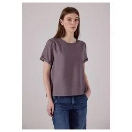 Shirtbluse STREET ONE STUDIO, Damen, Gr. 36, rosa (hazy rose), Stoff, 88% Viskose, 12% Polyamid, unifarben, gerade normal, Rundhals, B&uuml;ndchen, Blusen, aus softem Materialmix