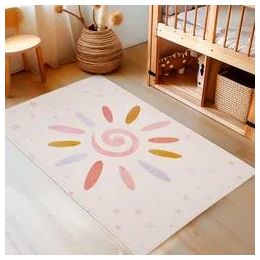 Kinderteppich Ayyildiz TEPPICHE "PLAY 2021", beige (creme), B:80cm H:8mm L:120cm, Polyamid, Teppiche, Kinderteppich, rutschhemmend, Motiv Sonne, Kurzflor