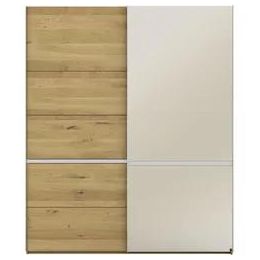 Schwebet&uuml;renschrank Musterring "Savona, Kleiderschrank, Schrank, Garderobe, mit Schiebet&uuml;ren", braun, B:200cm H:236cm, Schr&auml;nke, Schwebet&uuml;renschrank, T&uuml;ren Bianco-Eiche massiv, Spiegel-/Glast&uuml;ren, eingelegte Chromleiste