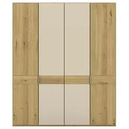 Kleiderschrank Musterring "Savona, Kleiderschrank, Schrank, Garderobe, teilmassiv Eiche", beige (braun), B:200cm H:236cm, Schr&auml;nke, Kleiderschrank, T&uuml;ren in Bianco-Eiche massiv, Spiegel-/Glast&uuml;ren, verschiedene Gr&ouml;&szlig;en