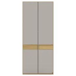 Kleiderschrank Musterring "Savona, Kleiderschrank, Schrank, Garderobe, teilmassiv Eiche", braun, B:100cm H:236cm, Schr&auml;nke, Kleiderschrank, T&uuml;ren in Bianco-Eiche massiv, Spiegel-/Glast&uuml;ren, verschiedene Gr&ouml;&szlig;en