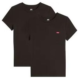 Levi's T-Shirt LEVI'S "VNECK TEE 2 PACK", Damen, Gr. M (38), 2 pack tee caviar,, Jersey, Obermaterial: 100% Baumwolle, Basic h&uuml;ftlang, V-Ausschnitt, Shirts T-Shirt