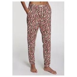 Pyjamahose Vivance DREAMS, Damen, Gr. 44/46, N-Gr, schwarz (rot, schwarz, gemustert), Single Jersey, Obermaterial: 100% Baumwolle, gemustert, Basic, Basic lang, Hosen Pyjamahose, mit elastischem Hosensaum