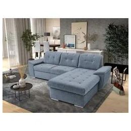 Ecksofa exxpo - SOFA FASHION "Derby Inkl. Kopfteilverstellung, wahlw. Bett & Bettkasten, L-Form", blau (light denim), B:277cm H:92cm T:206cm, Sofas, Ecksofa, EXTRA an Komfort zum Relaxen, Entspannen und Wohlf&uuml;hlen