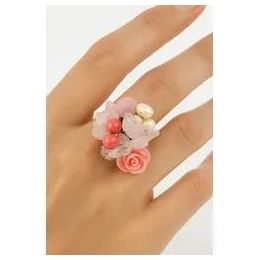 Fingerring "Rosalia", rosa, Collezione Alessandro, Fingerringe, Damen, Glas, Fingerring
