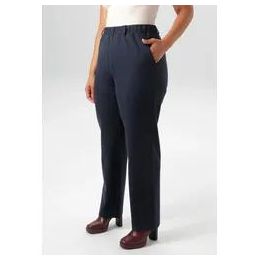 Jerseyhose ANISTON PLUS, Damen, Gr. 54, N-Gr, blau (navy), Obermaterial: 65% Viskose, 30% Polyamid, 5% Elasthan, unifarben, figurumspielend lang, Hosen Jerseyhose, in edler elastischer Qualit&auml;t