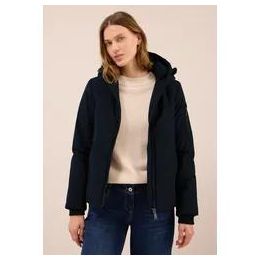 Outdoorjacke Cecil, Damen, Gr. XXL (46), schwarz navy blau, Stoff, Obermaterial: 100% Polyester; Futter: 100% Polyester; F&uuml;llung: 100% Polyester, unifarben, normal normal, ohne Ausschnitt, elastischer Bund, Jacken Outdoorjacke, mit Kapuze