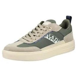 Sneaker Napapijri "Napapijri Sneaker Leder/Textil", Herren, Gr. 45, gr&uuml;n (olive), Leder, Textil, Schuhe Sneaker