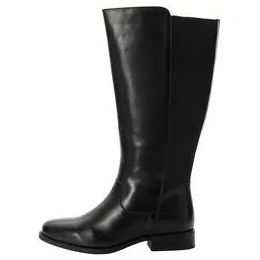 Weitschaftstiefel sheego, Damen, Gr. 43, XXL-Schaft, schwarz, Glattleder, Leder, Schuhe Weitschaftstiefel