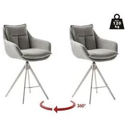 Bistrostuhl MCA furniture "Parker Tresenstuhl mit Armlehnen Tresenhocker", grau (anthrazit, edelstahlfarben, anthrazit), B:60cm H:98cm T:62cm, Polyester, St&uuml;hle, Bistrostuhl, Barhocker,Barmoebel,Barstuhl,360 drehbar,mit Lehne,belastbar 120 kg