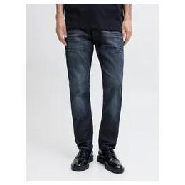 Jack & Jones Tapered-fit-Jeans JACK & JONES "JJIMIKE JJORIGINAL CJ SN", Herren, Gr. 34, L&auml;nge 34, blau (blau denim), Denim/Jeans, Obermaterial: 99% Baumwolle, 1% Elasthan, Abriebeffekte, bequem lang, Jeans, mit Five-Pocket-Design