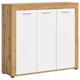 Schuhschrank Home Affaire "Aosta", braun (wotan eiche nachbildung), B:120cm H:108cm T:37cm, Schr&auml;nke, Schuhschrank, Schuhschrank, 12 F&auml;cher, 3 T&uuml;ren, Flur, Diele