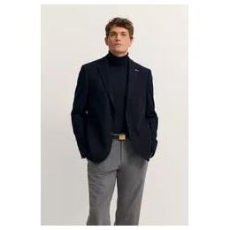 Sakko Bugatti "Modern Fit", Herren, Gr. 56, 390, marine, 60% Polyester, 40% Baumwolle, unifarben, normal, Manschette, Sakkos Sakko, klassisch & elegant mit Stretch-Futter