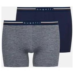 Retro Pants Bugatti "Rom", Herren, Gr. 6L, blau, Single Jersey, Obermaterial: 95% Baumwolle, 5% Elasthan, k&ouml;rpernah, Unterhosen, bequem, lang, eng, feuchtigkeitsregulierend, Baumwollmix, elastisch