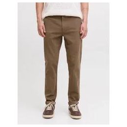 Jack & Jones Chinos JACK & JONES "JPSTMARCO JJFURY ANA", Damen, Gr. 33, L&auml;nge 32, braun (rain drum), Web, Obermaterial: 98% Baumwolle, 2% Elasthan, unifarben, slim fit normal, Hosen, Baumwollmischung, slim fit