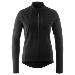 Radtrikot Gonso "SITIVO TRIKOT THERM W", Damen, Gr. 44, schwarz, 57% Polyamid, 28% Polyester, 15% Elasthan, Rundhals, Trikots, Damen Fahrradtrikot langarm, isolierendes Full-Zip Trikot, Tight Fit