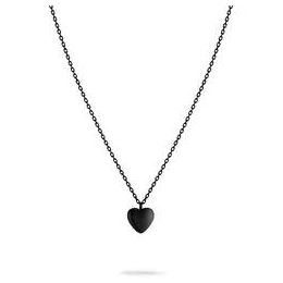 Kette mit Anh&auml;nger Liebeskind Berlin "Schmuck Geschenk Edelstahl Halskette My Heart Herz", schwarz, Halsketten, Damen, Edelstahl, L: 45 B: 0,7mm, B:0,7mm