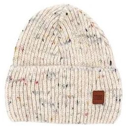 Beanie MaxiMo, M&auml;dchen, Gr. 55/57, beige (beigemeliert), Strick, Materialmix, mehrfarbig, M&uuml;tzen Beanie, w&auml;rmend, mehrfarbig, mit breitem Umschlag, gef&uuml;ttert