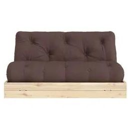Schlafsofa KARUP DESIGN "Flip Sofabed, Made in Europe, mehrere Farben, vielseitig einsetzbar", braun, B:145cm H:83cm T:98,5cm, Bezug: 80% Baumwolle, 20% Polyester, Sofas, Schlafsofa, inkl. handgefertigte Futonmatratze, FSC-zertifiziertes Massivholz