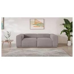 Big-Sofa s.Oliver "EMMERIK Designersofa, 3-Sitzer mit Wellenfederung, B/T/H: 242/98/73 cm", grau (taupe), B:242,5cm H:73cm T:98cm, 100% Polyester, Sofas, Big-Sofa, hoher Sitzkomfort, gem&uuml;tlich und modern, auch in Cord
