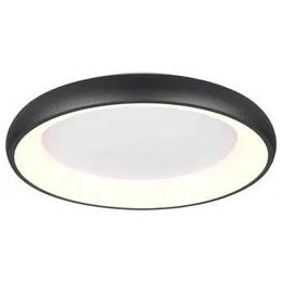 Trio LEUCHTEN LED Deckenleuchte "CARDONA, runde LED Deckenlampe B&uuml;ro, &Oslash; 62cm, 4400 Lumen 38W, dimmbar", schwarz (schwarz matt), 1, &Oslash; 62cm H: 10cm, 1 Stk., Leuchten, CCT - Lichtfarbe einstellbar 2300/3000/4000K, auch Wandmontage m&ouml;glich, LED Deckenleuchte