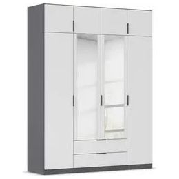 Kleiderschrank Rauch "Dreht&uuml;renschrank Schrank Garderobe Ankleide Schlafzimmer LAGOA", graumetallic, alpinwei&szlig;, B:181cm H:235cm T:54cm, Holzwerkstoff, Schr&auml;nke, Kleiderschrank, ger&auml;umige Schubladen, 3 Breiten, optional mit Aufsatz MADE IN GERMANY