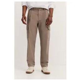 Cargohose Bugatti "Cozy Times", Herren, Gr. 36, L&auml;nge 30, beige (30, beige), 98% Baumwolle, 2% Elasthan, unifarben, gerade, unten schmal, Hosen Cargohose, Tapered Fit mit Soft Touch