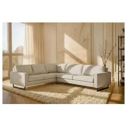 Ecksofa Home Affaire "Pinto, XXL, 250/290 cm, langer Schenkel, Ottomane", creme, B:290cm H:85cm T:250cm, 100% Polyester, Sofas, Ecksofa, Cord, Chenille, Lederoptik, mit Keder, Metallf&uuml;&szlig;e, Wellenunterfederung