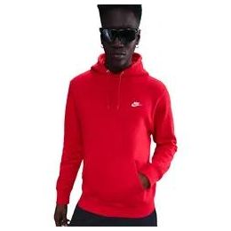Kapuzensweatshirt Nike SPORTSWEAR "M NK CLUB BB PO HOODIE", Herren, Gr. 3XL, university rot, university rot, wei&szlig;, Jersey, Obermaterial: 80% Baumwolle, 20% Polyester, normal, Rundhals, Sweatshirts, mit K&auml;ngurutasche, mit angesetztem B&uuml;ndchen, ohne Verschluss