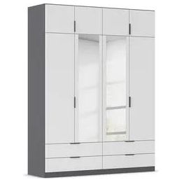 Kleiderschrank Rauch "Dreht&uuml;renschrank Schrank Garderobe Ankleide Schlafzimmer LAGOA", graumetallic, alpinwei&szlig;, B:181cm H:235cm T:54cm, Holzwerkstoff, Schr&auml;nke, Kleiderschrank, ger&auml;umige Schubladen, 3 Breiten, optional mit Aufsatz MADE IN GERMANY