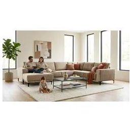 Wohnlandschaft OTTO HOME "OLAND U-Form, XXL, B: 342 cm, Skandi-Design", beige (taupe), B:342cm H:85cm T:260cm, 100% Polyester, Sofas, Wohnlandschaft, Skandi-Design in Struktur, Flachgewebe, Luxus-Microfaser, Boucle
