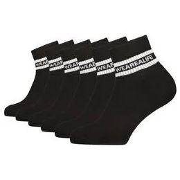 alife and kickin Sneakersocken ALIFE & KICKIN "Damen 6 PACK - RikaAK Sneakersocken, Kurzsocken, Socken", Damen, Gr. 43-46, schwarz, 75% Baumwolle, 20% Polyester, 3% Polyamid, 2% Elasthan, normal, Socken Sneakersocken, Sneakersocken kn&ouml;chelhoch mit Streifen, aus Baumwolle mit weichem Bund