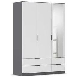 Kleiderschrank Rauch "Dreht&uuml;renschrank Schrank Garderobe Ankleide Schlafzimmer LAGOA", graumetallic, alpinwei&szlig;, B:136cm H:197cm T:54cm, Holzwerkstoff, Schr&auml;nke, Kleiderschrank, ger&auml;umige Schubladen, 3 Breiten, optional mit Aufsatz MADE IN GERMANY