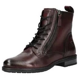 Schn&uuml;rstiefelette BAGATT "BAGATT Stiefelette Leder", Damen, Gr. 38, bordeaux, Leder, Schuhe Schn&uuml;rstiefelette