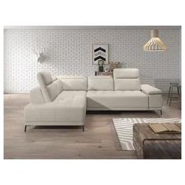 Ecksofa WERK2 "Focus-L, elektrisch erweiterbare Sitztiefe um ca. 30 cm, L-Form", natur, B:204cm H:82cm T:278cm, 100% Polyester, Sofas, Ecksofa, Komfort nach Ma&szlig;: Ausziehbare Sitztiefe, verstellbare Kopfteile & F&uuml;&szlig;e
