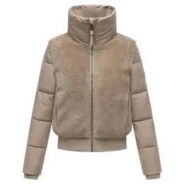 Pl&uuml;schjacke Navahoo "Teddyzone 14", Damen, Gr. XL (42), beige (helltaupe), Obermaterial 1: 100% Polyester. Obermaterial 2: 100% Polyester. Innenfutter: 100% Polyester. Wattierung: 100% Polyester. &Auml;rmelfutter: 100% Polyester, weit h&uuml;ftlang, hoch geschlossener Ausschnitt, &Auml;rmel ohne &Auml;rmelschlitz Rippb&uuml;ndchen mit Windstopper, Jacken, Teddy-Fleece Jacke mit hohem Kragen