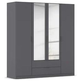 Kleiderschrank Rauch "Dreht&uuml;renschrank Schrank Garderobe Ankleide Schlafzimmer LAGOA", graumetallic, B:181cm H:197cm T:54cm, Holzwerkstoff, Schr&auml;nke, Kleiderschrank, ger&auml;umige Schubladen, 3 Breiten, optional mit Aufsatz MADE IN GERMANY