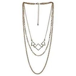 Collier Firetti "Schmuck Geschenk Layering Geometric Shape", gelbgoldfarben, Halsketten, Damen, Metall, L: 42 48 60 B: 1,3mm, Collier, B:1,3mm